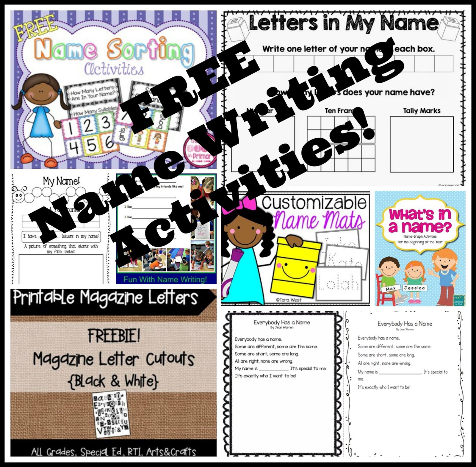 Kindergarten: Holding Hands and Sticking Together: Name Writing ...