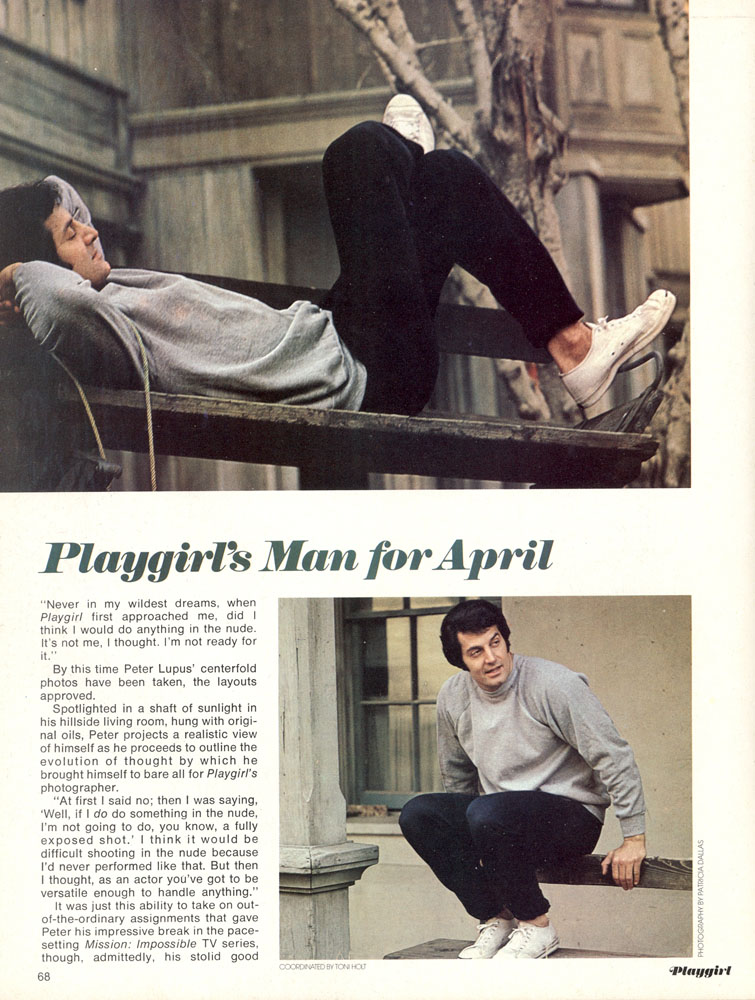 Welcome to my world.... : Peter Lupus - Playgirl - April 1974
