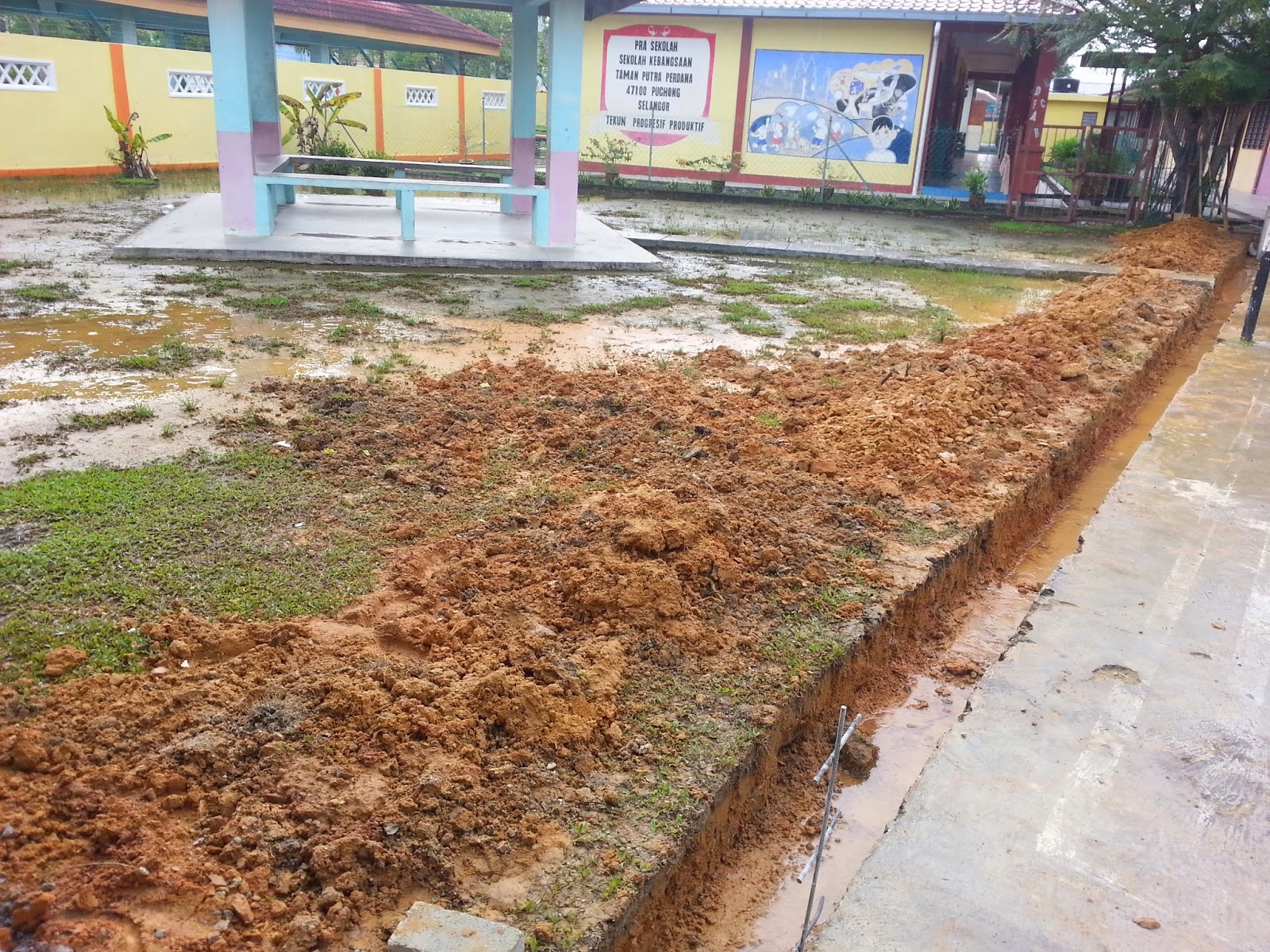 Sekolah Kebangsaan Taman Putra Perdana: Kerja-kerja membuat longkang