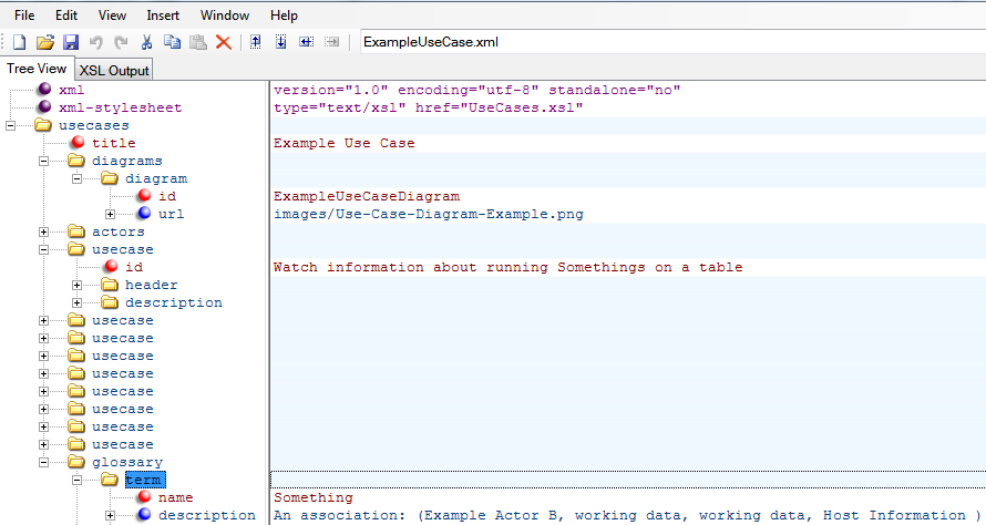 Generating documentation for UML Use Cases (XML,XSL,XSD example included)