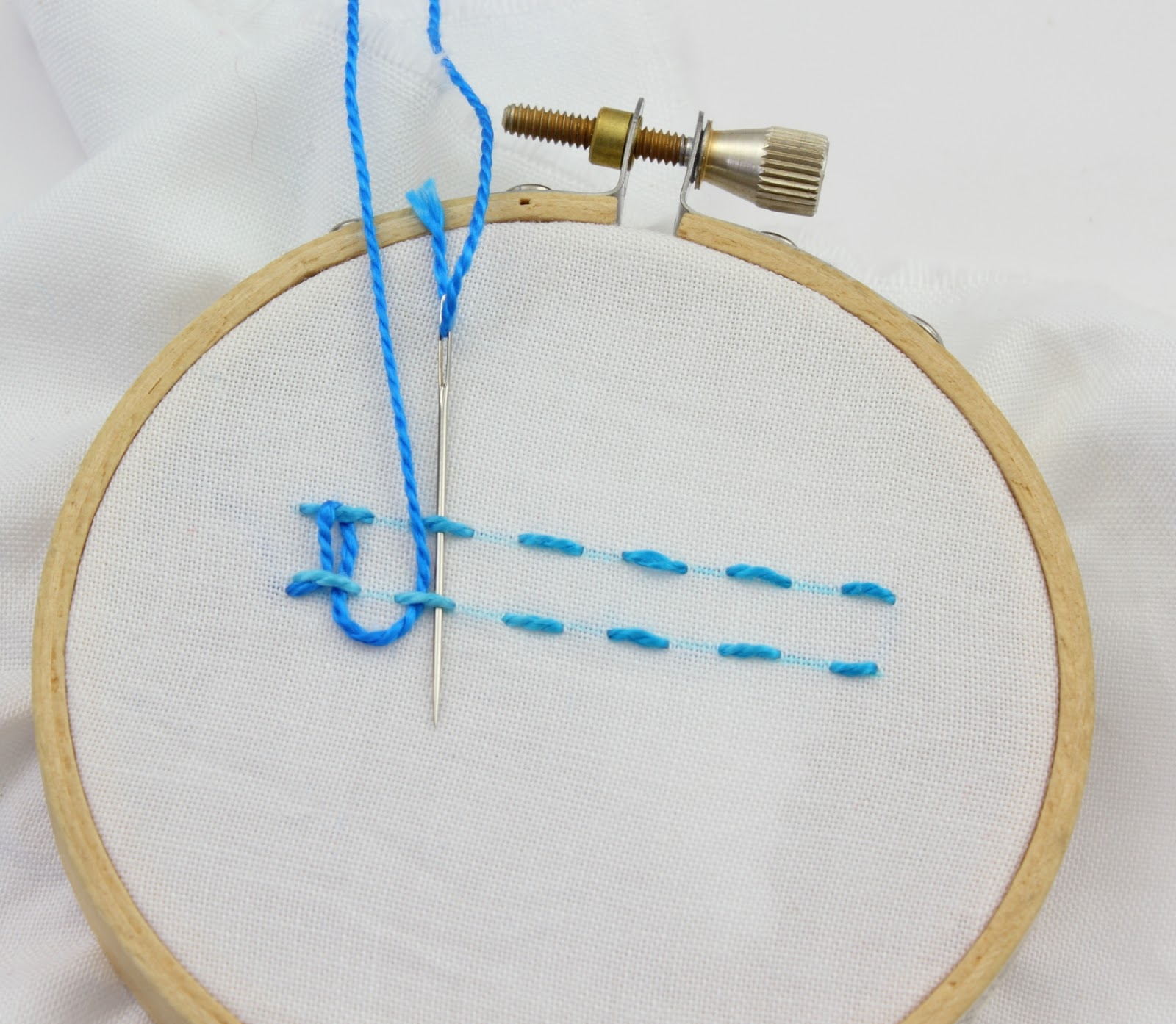 big B: Threaded Running Stitch