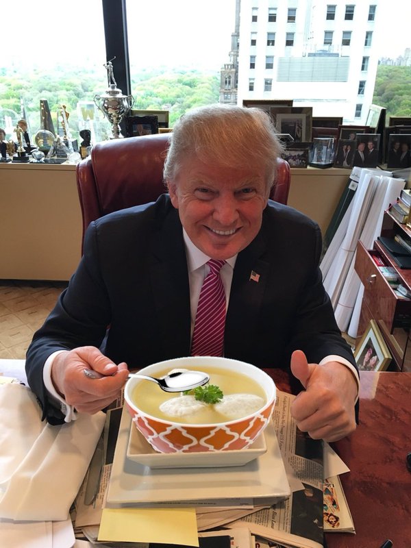 going home ... to yerushalayim: ROSH HASHANAH – TRUMP ENJOYS CHICKEN SOUP