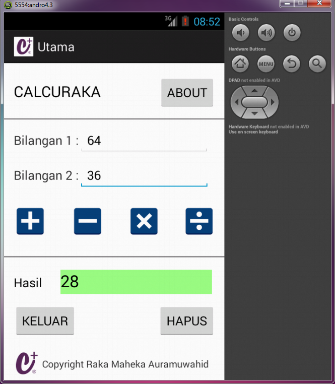 Membuat Aplikasi Android Kalkulator Sederhana menggunakan Eclipse