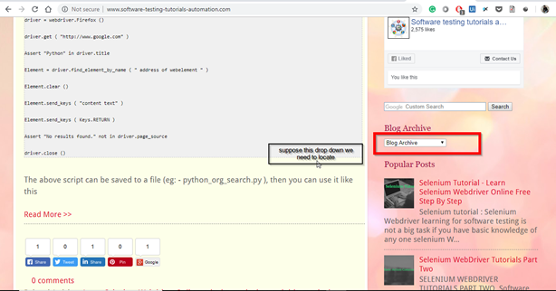 WebElement Locators – Part - 1 - Selenium With Python