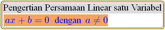 Penyelesaian Persamaan Linear Satu Variabel ~ Konsep Matematika (KoMa)