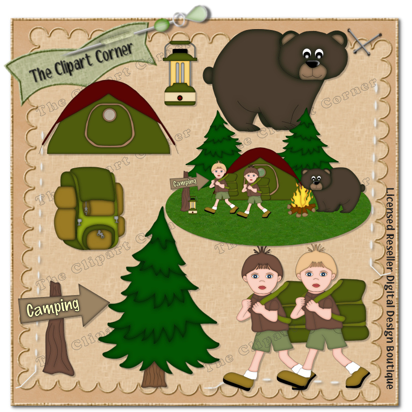 The Clipart Corner: Camping Boys Clip Art