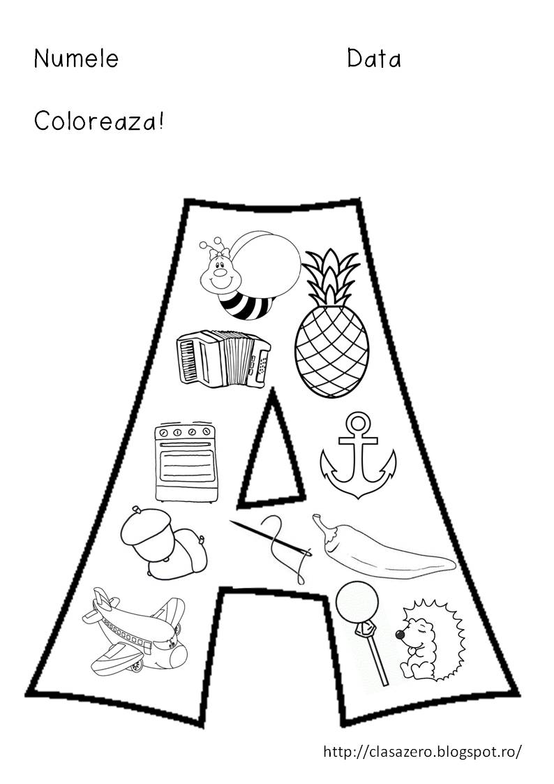 Clasa pregatitoare: Litera A - fișe de lucru