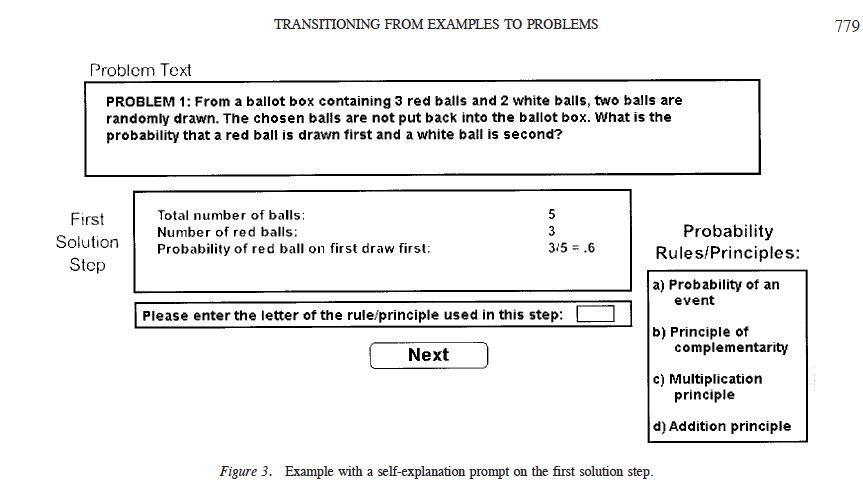 Always Formative: Ed Research: From Studying Examples to Solving Problems