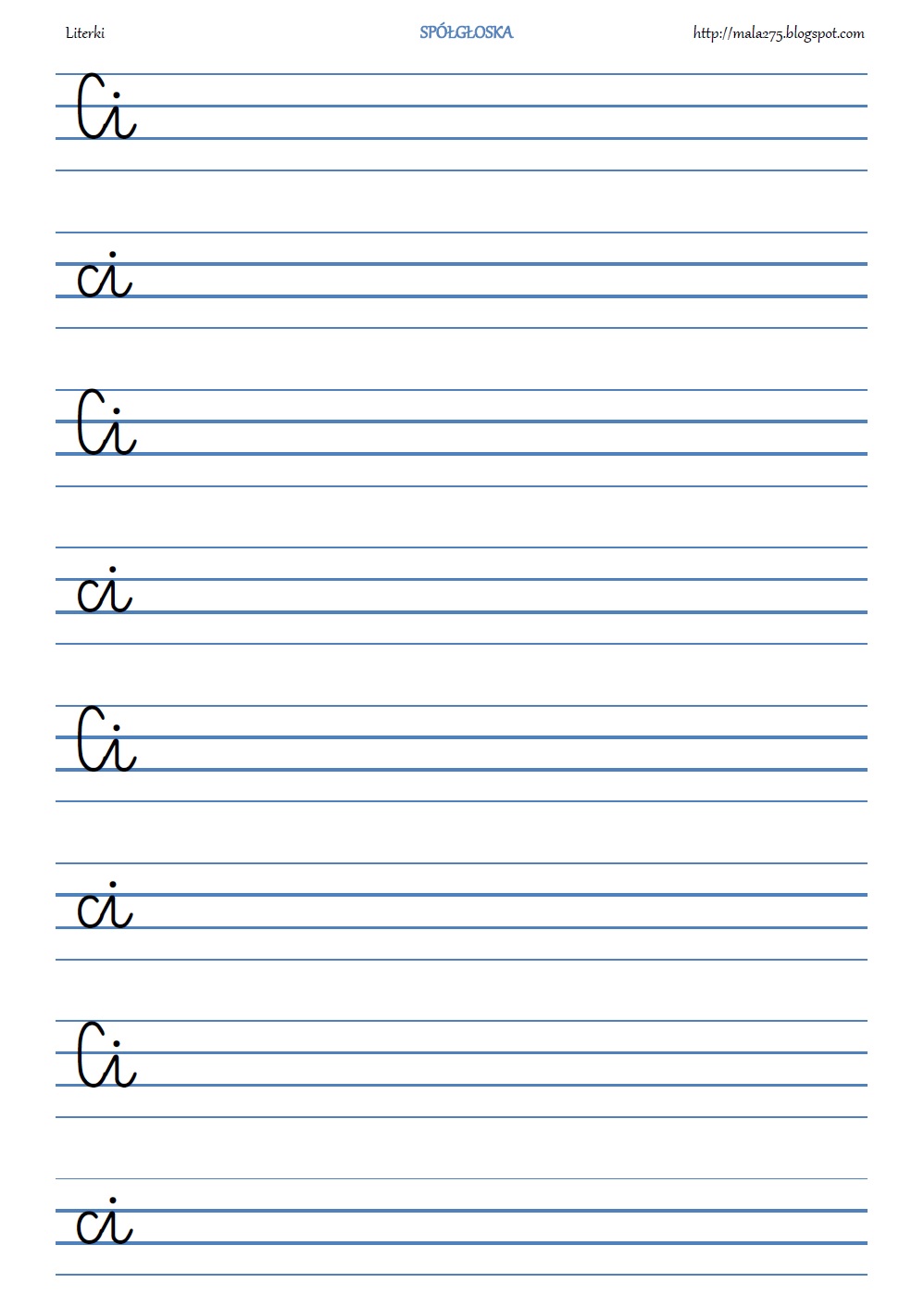 BLOG EDUKACYJNY DLA DZIECI: LITERKA Ć / ZMIĘKCZENIE CI - KARTA PRACA