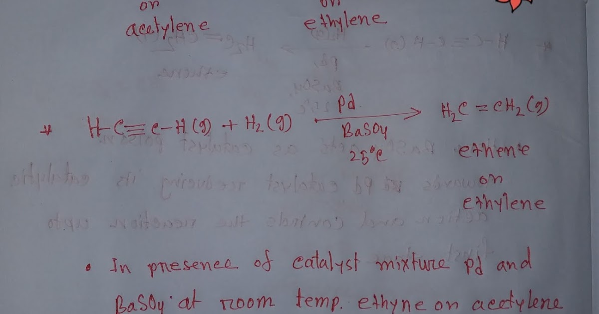 Hydrogenation of ethyne to ethene equation ||How will you convert ...