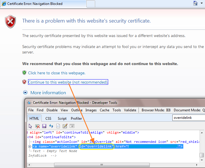 How To Handle Ssl Certificate Error In Ie Browser For Selenium Webdriver Test