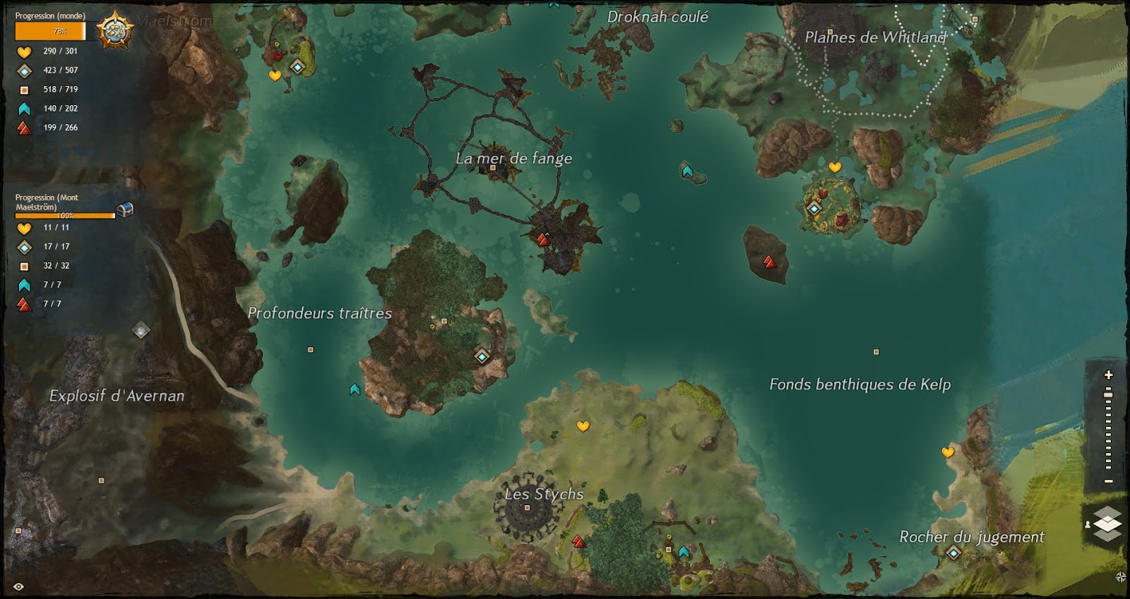 Découvre Guild Wars II: Cartographie Mont Maelström - Zone 60 à 70