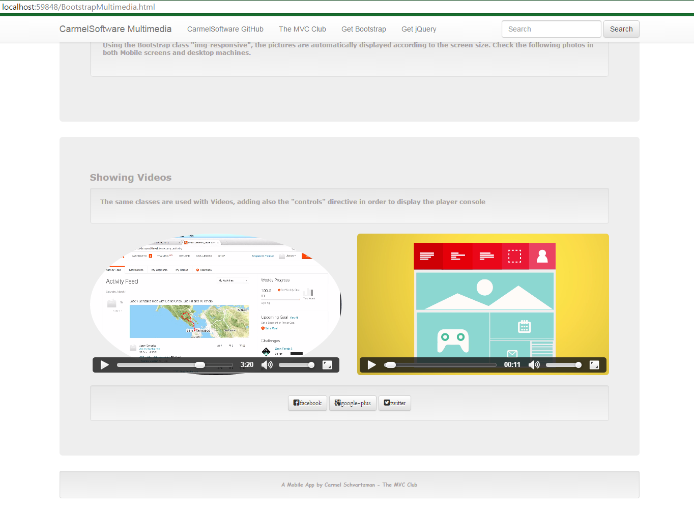The ASP.NET MVC Club: Bootstrap Tutorial Lesson 9 - Responsive Multimedia Video and Pictures