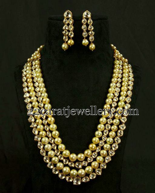 South Sea Pearls Polki Set - Jewellery Designs