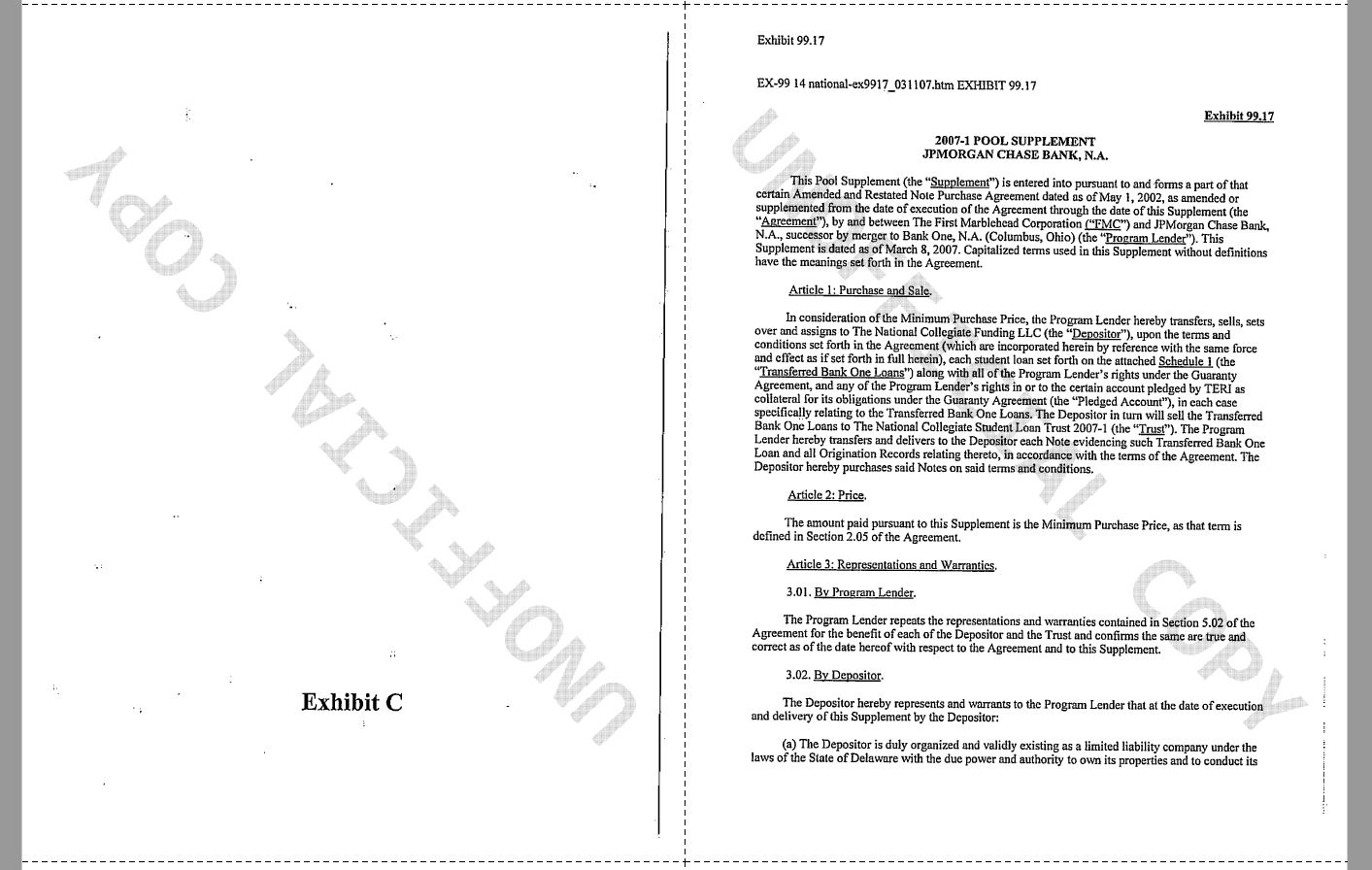 Consumer Debt Litigation (mostly Texas): NCSLT Trust Documentation