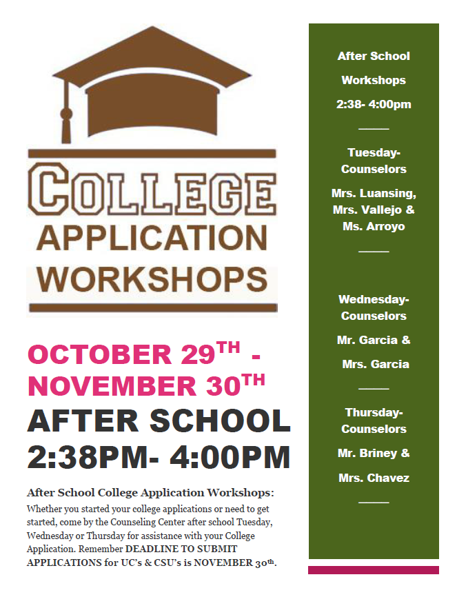 Sweetwater High Counseling Center: After School College Application ...
