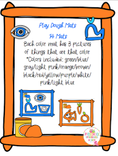 Play Dough Color Mats with Pictures ~ Preschool Printables