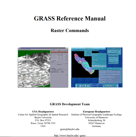 Geoscience, Remote Sensing and GIS: GRASS Reference Manual Raster Commands