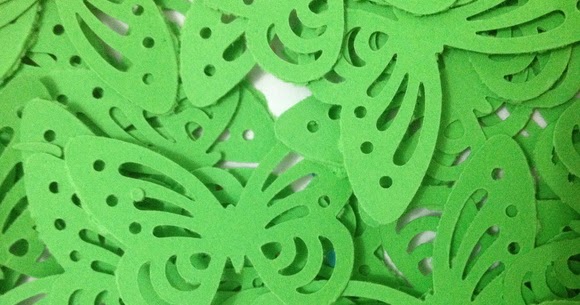 Felicitari handmade (realizate manual): Fluturi verzi