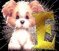 Alfabeto de perrito con letras doradas. - Oh my Alfabetos!