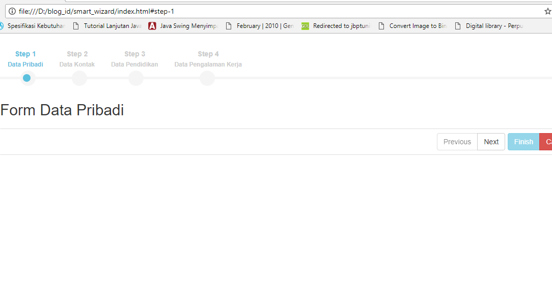 Cara Membuat Form Registrasi Wizard (Form Bertahap) - Belajar Programming