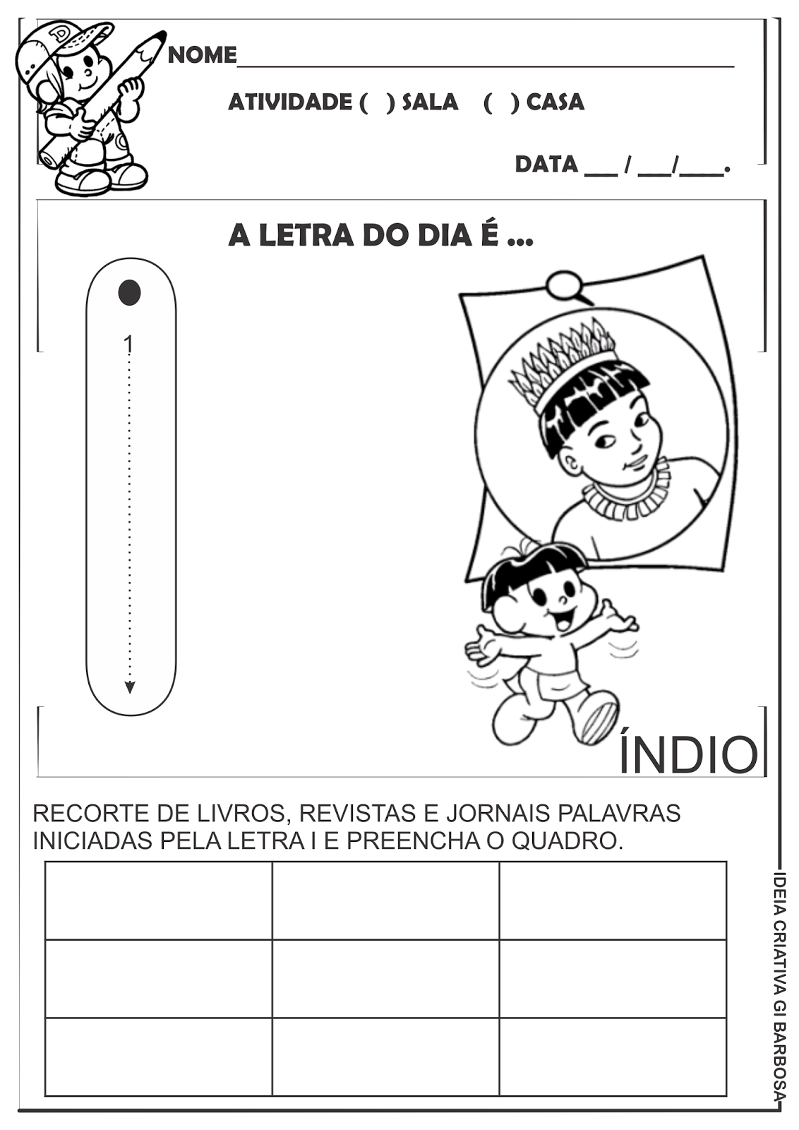 Atividade Vogal I Educação Infantil - RETOEDU
