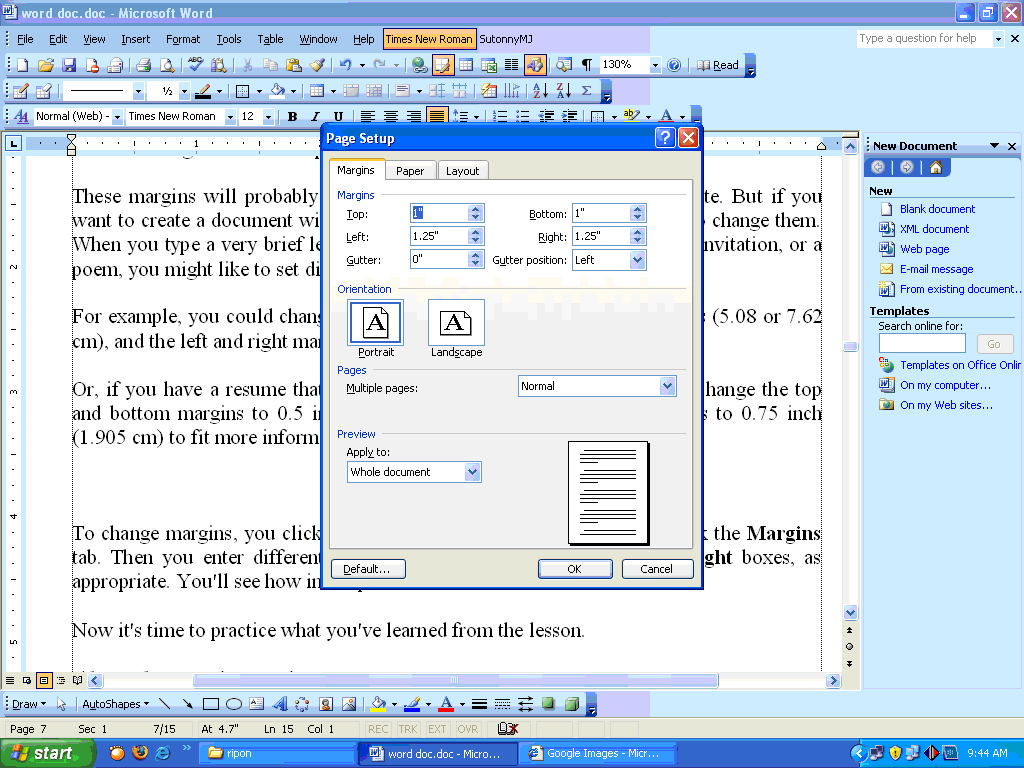 Microsoft Office Word Part (A) ~ RIPON COMPUTERS