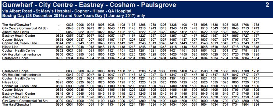 Southampton Bus Update: Buses on New Year's Day 2017