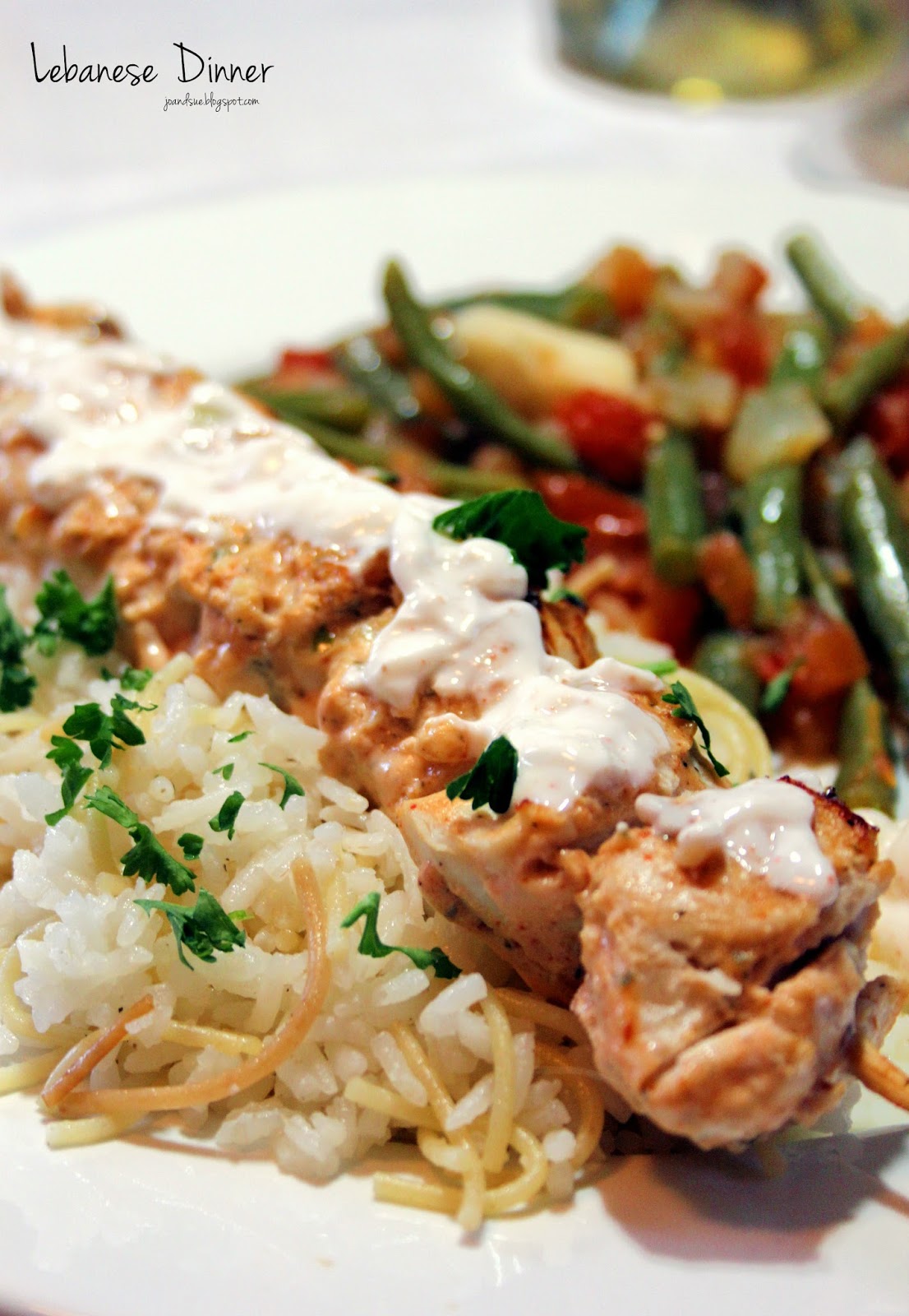 Jo and Sue: Lebanese Dinner (Shish Taouk, Lebanese Rice Pilaf, and ...