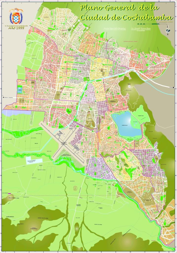 ARQUITECTURA EN BOLIVIA: plano general de la ciudad de Cochabamba