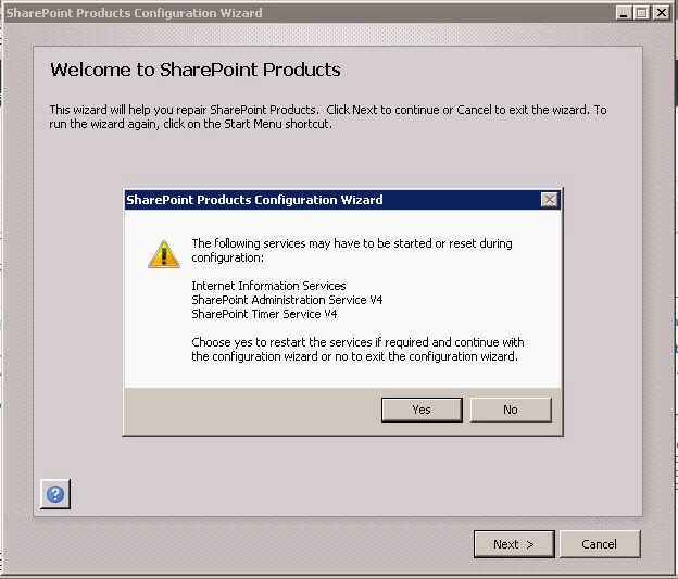 Sharepoint Pitstop Running Sharepoint Configuration Wizard