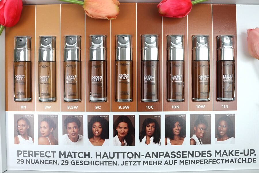 Glam & Shine - Beautyblog: Loreal Perfect Match Foundation - Swatches ...