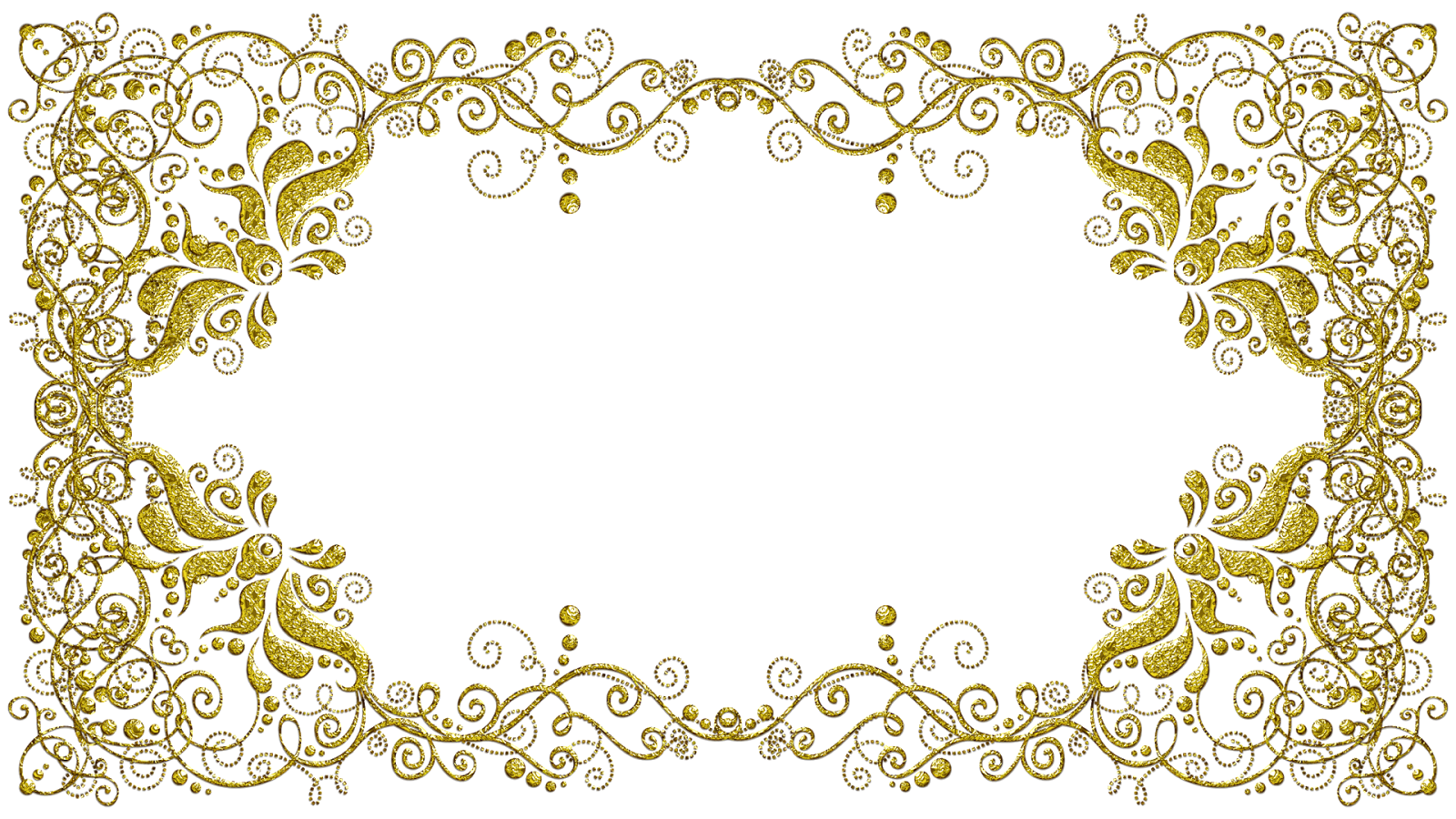 Molduras com arabescos dourados