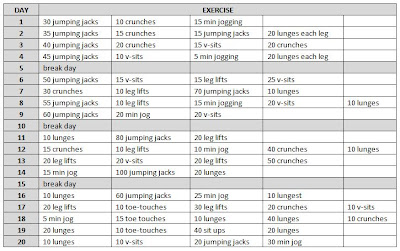 Jessalynne : 20 Day Workout Plan