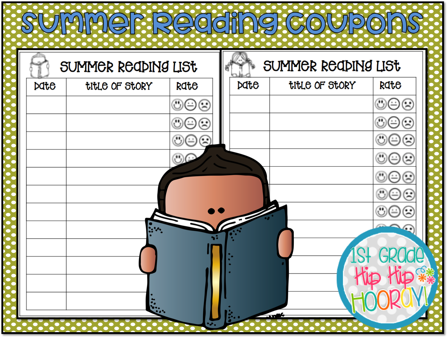 1st Grade Hip Hip Hooray!: Summer Reading Reward Coupon Freebie!!