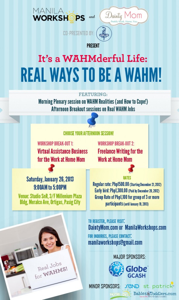 WORKSHOP ALERT: It's a WAHMderful Life: Real Ways To Be a WAHM ...
