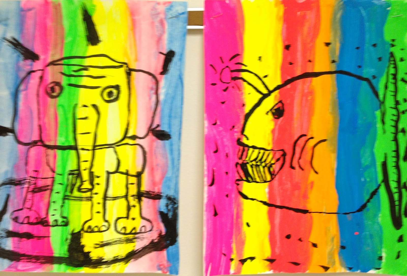 Art- It's Made To Be Seen: 4th Grade Andy Warhol Blotted Line Drawings