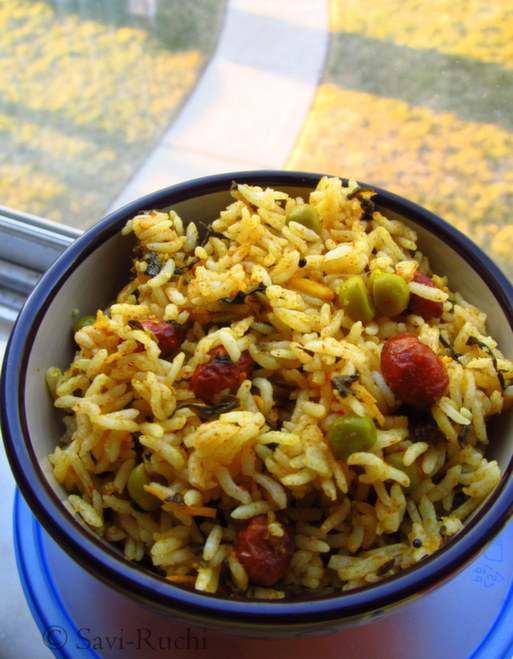 Savi-Ruchi: Menthe soppu bath | Spiced fenugreek leaves rice : A ...