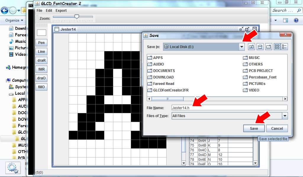 Cara Membuat Font Header DMD Arduino - Fareed Read's Blog