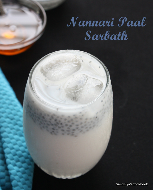 Sandhiya's Cookbook: Nannari Paal Sarbath | Milk Sarbath | Sarbath recipe