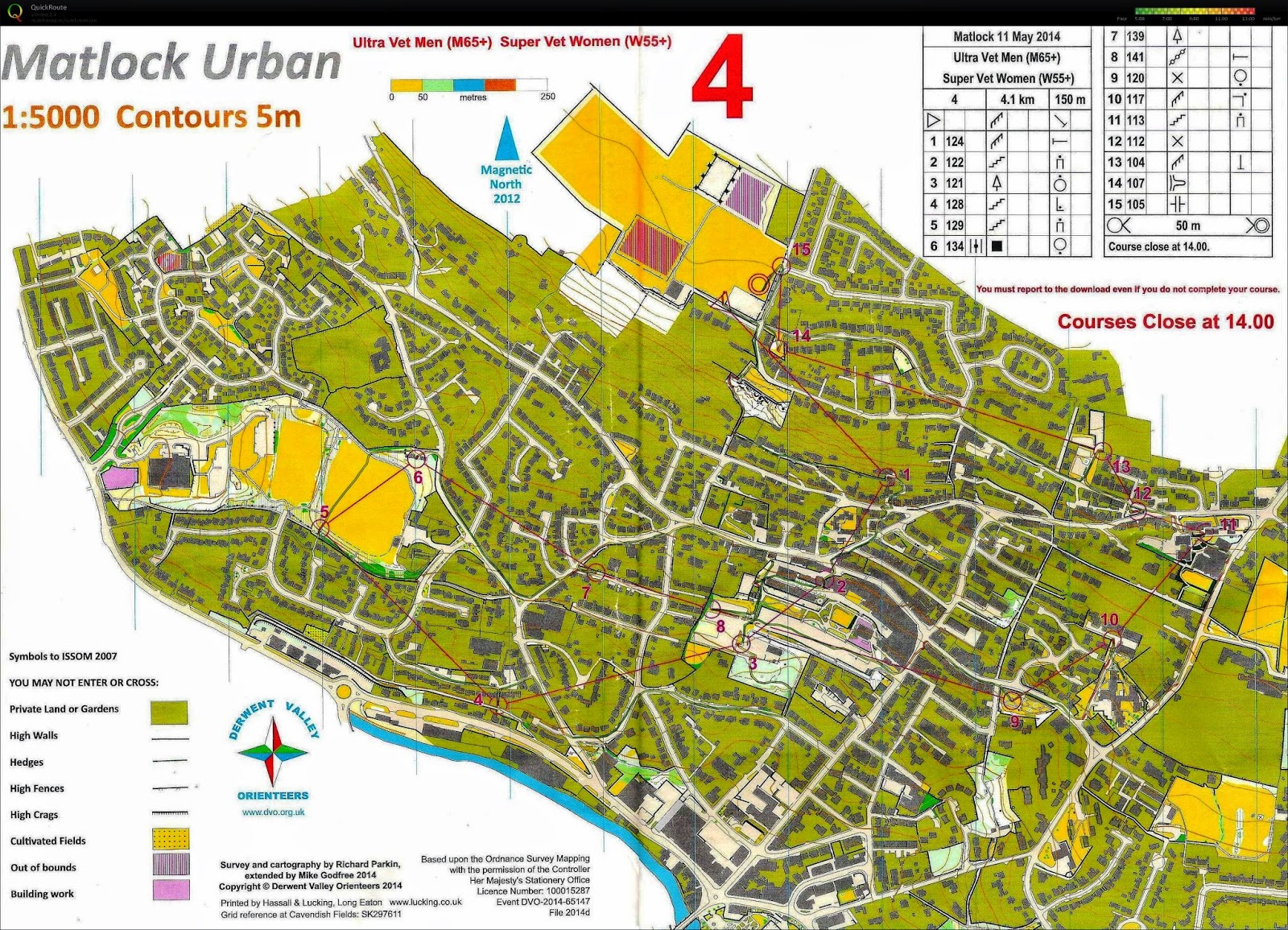 Orientēšanās kartes: Matlock (Chesterfield)