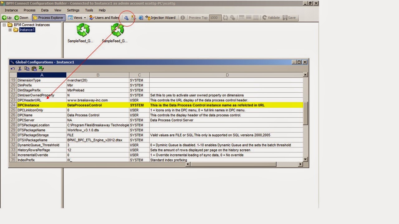 BPM Connect Integration Framework: DPCInstance setting used to control ...