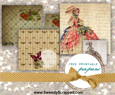 Sweetly Scrapped: Free Printable Vintage Summer Papers