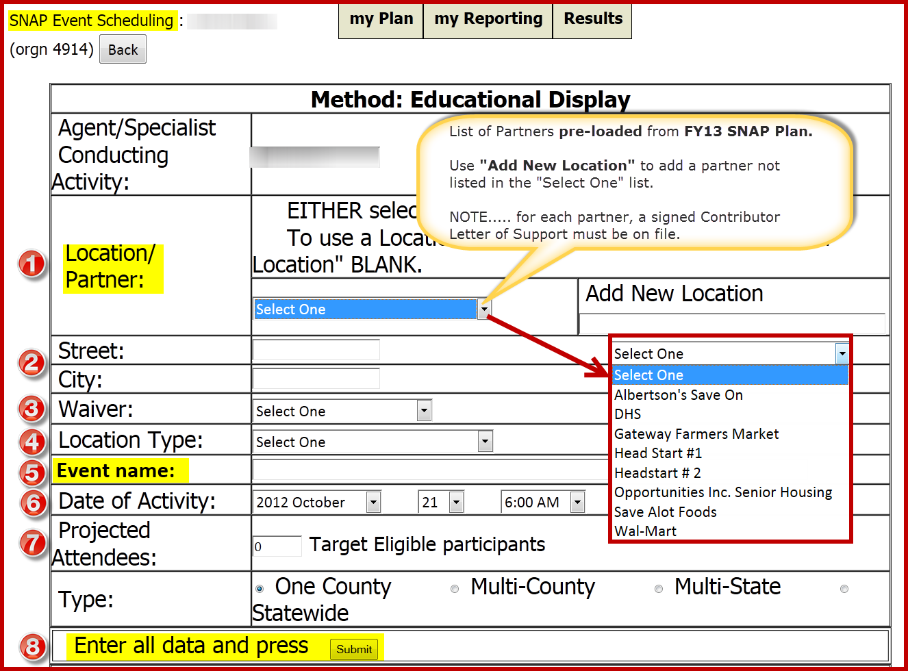 AIMS SNAP Help: How to Schedule a SNAP-Ed Event in AIMS