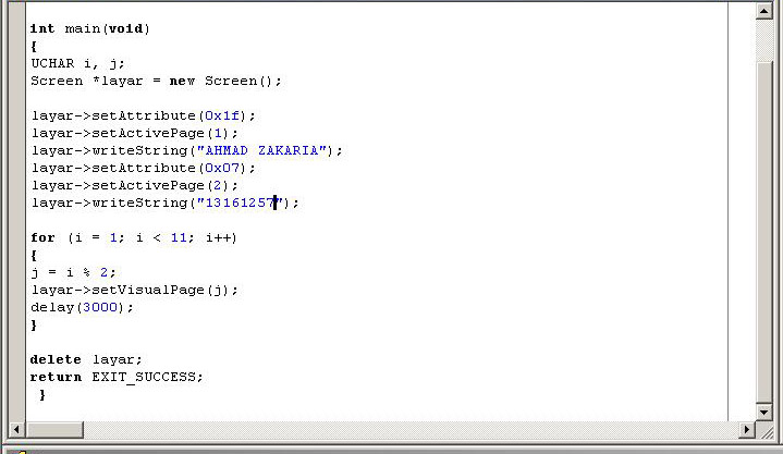 Membuat Class untuk Operasi Layar pada Modus Teks Pada C++ - Ogah Nanya