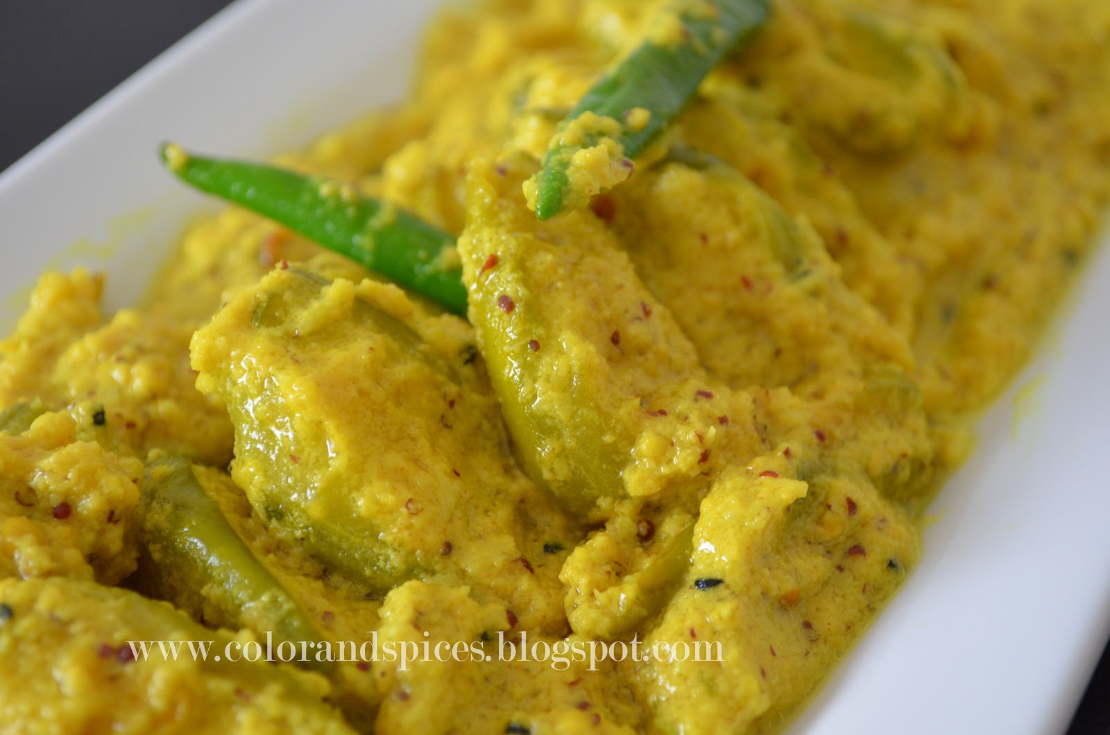 Color and Spices: Potol Posto with a coconut twist