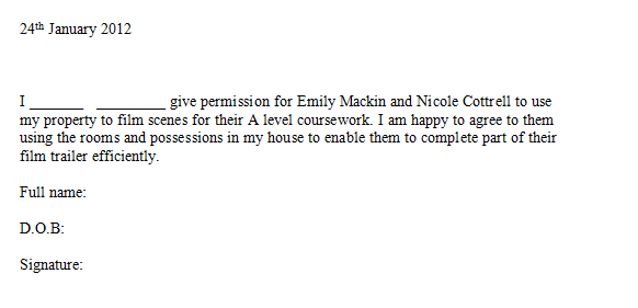 Media A2: Filming consent forms