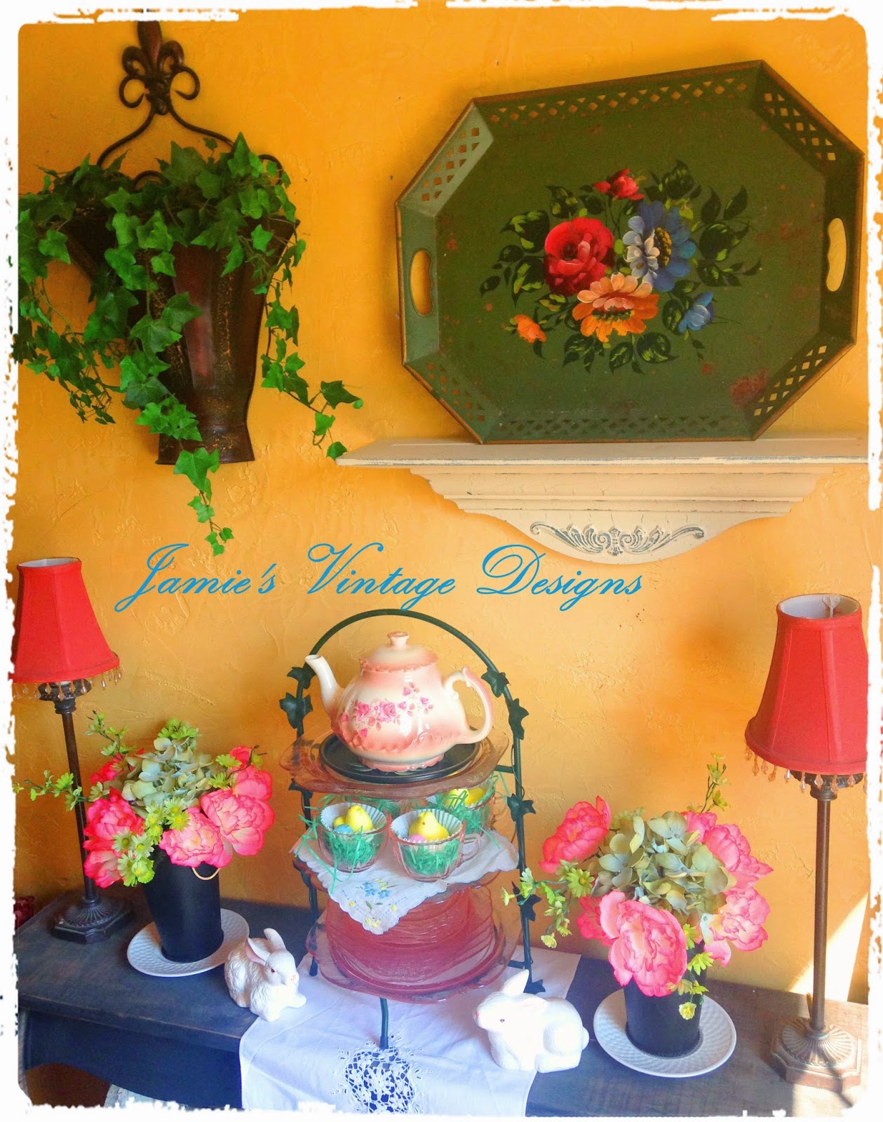 Jamie's Vintage Designs: An Easter Tea Display