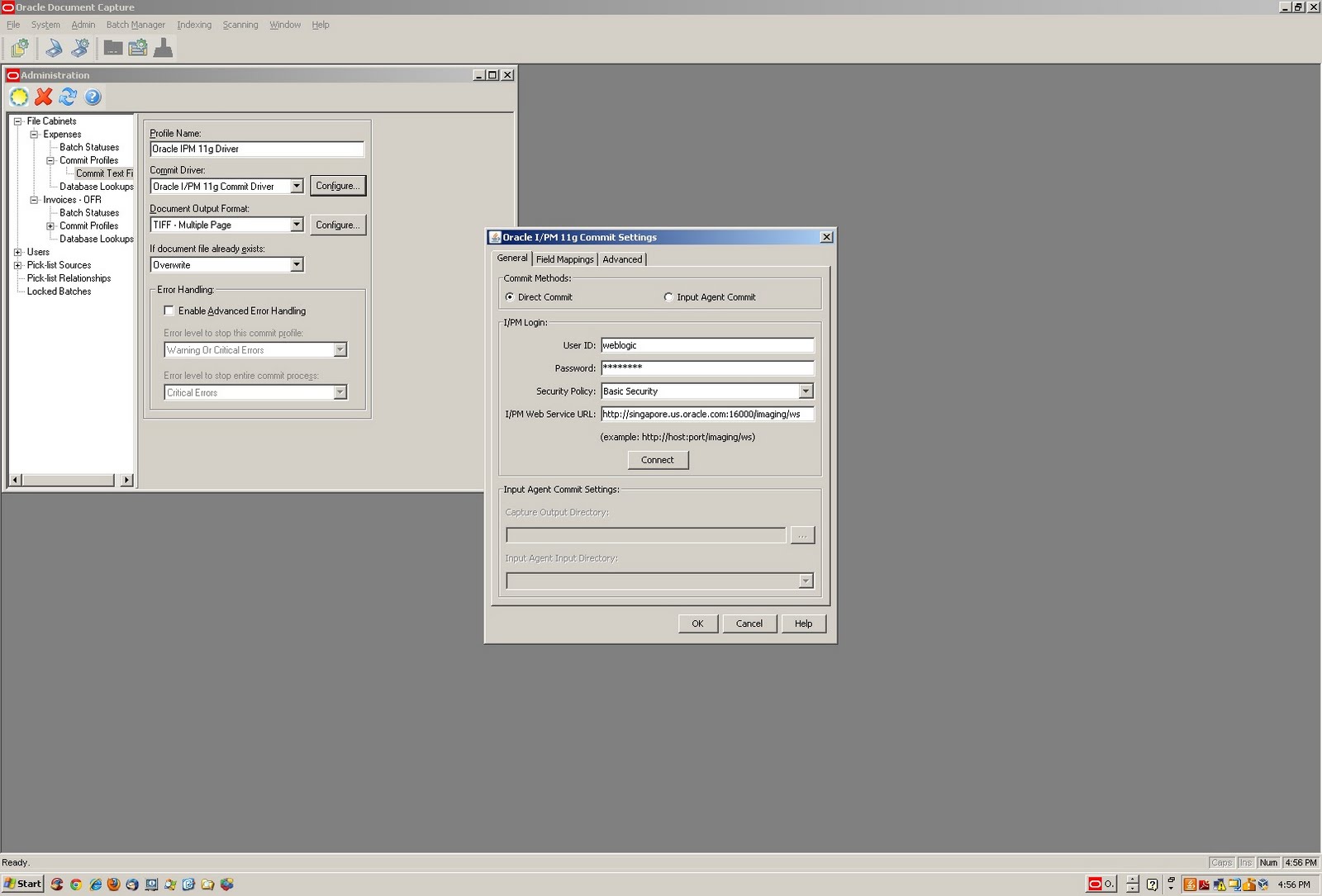 ORACLE WEBCENTER: Configuring OracleWebcenter Capture with Oracle ...