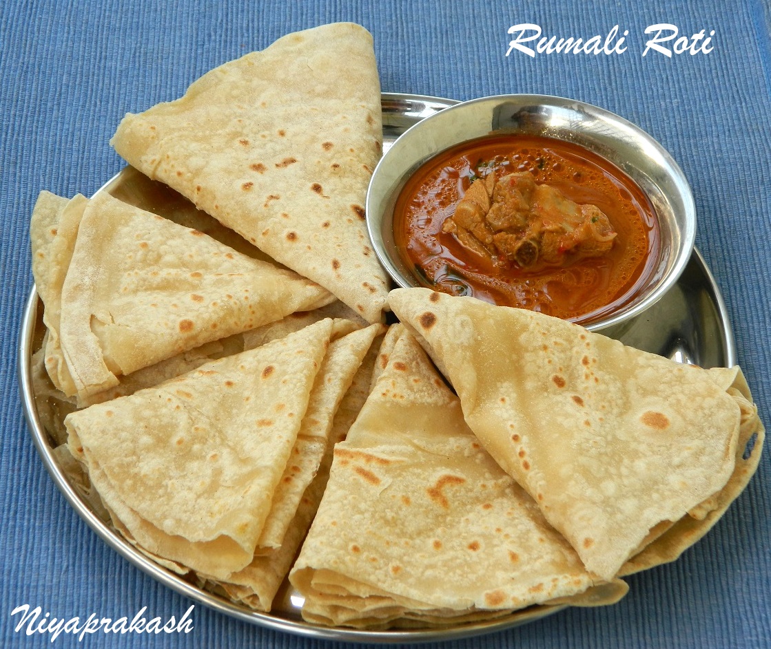 Niya's World: Rumali / Roomali Roti (Nita Mehta's recipe)